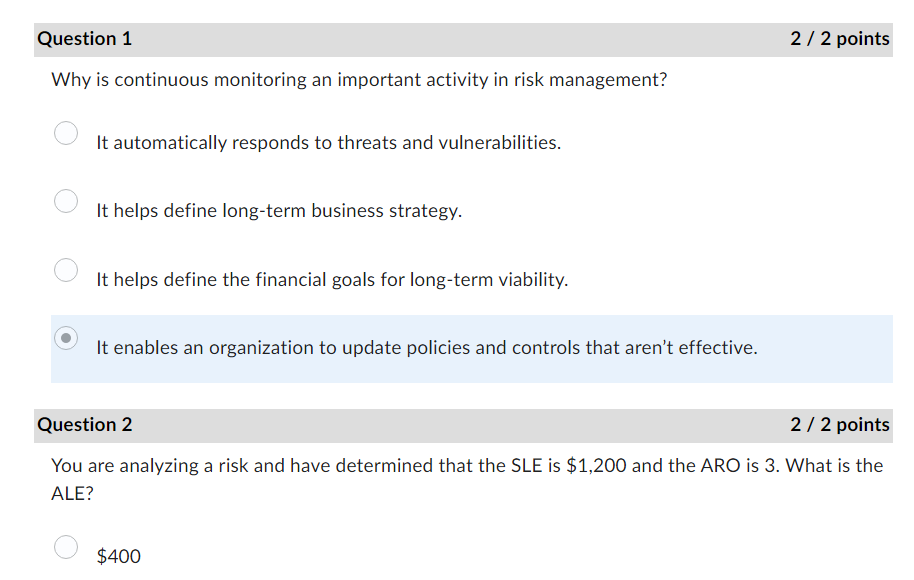 Chapters 13–14 Quiz-IT-412 - Homework Help