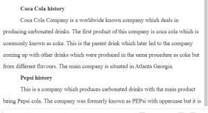 Coca Cola Company versus Pepsi - Homework Help